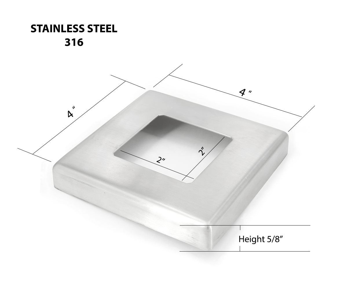 ⋆ Top Hardware Base Flange Cover for 1-1/2″ Railing Post, Small size