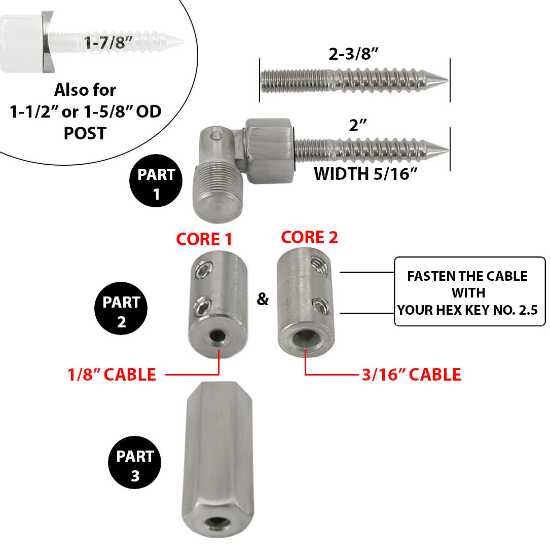 ⋆ Top Hardware Adjustable Cable Tensioner Wood,for cable railing 0°-180°