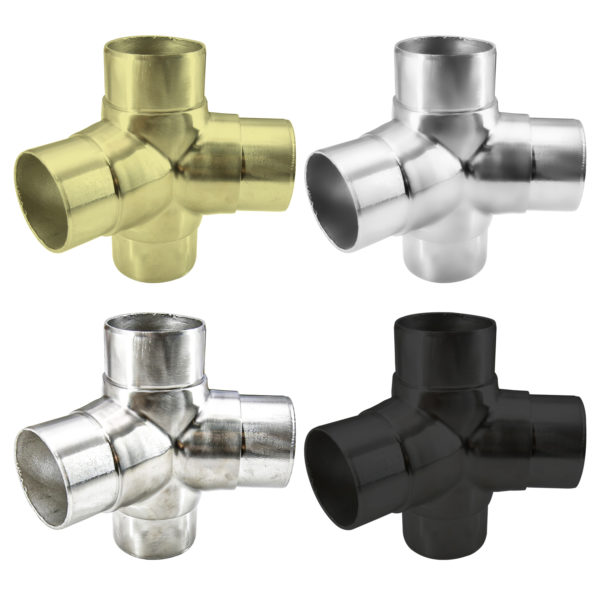 Stainless Steel 316 4-Way Structural Fitting Handrail Connector 135 ...