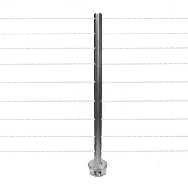 Stainless Steel 316 Grade Cable (3/16") Railing Round Middle Post, 42 ...