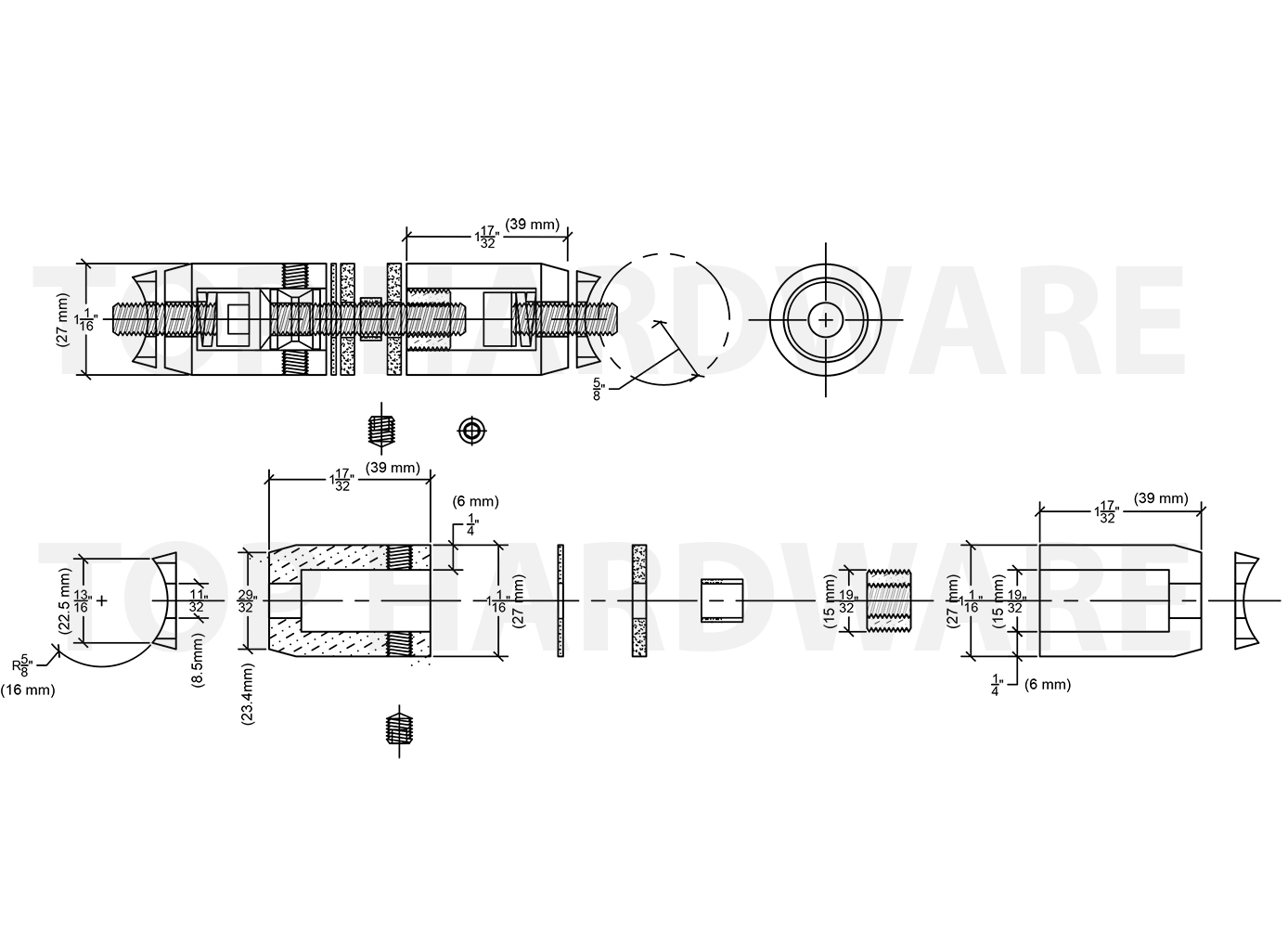 Stainless Steel 316 Grade Mid-Post for Extra Length Ladder Style Pulls ...