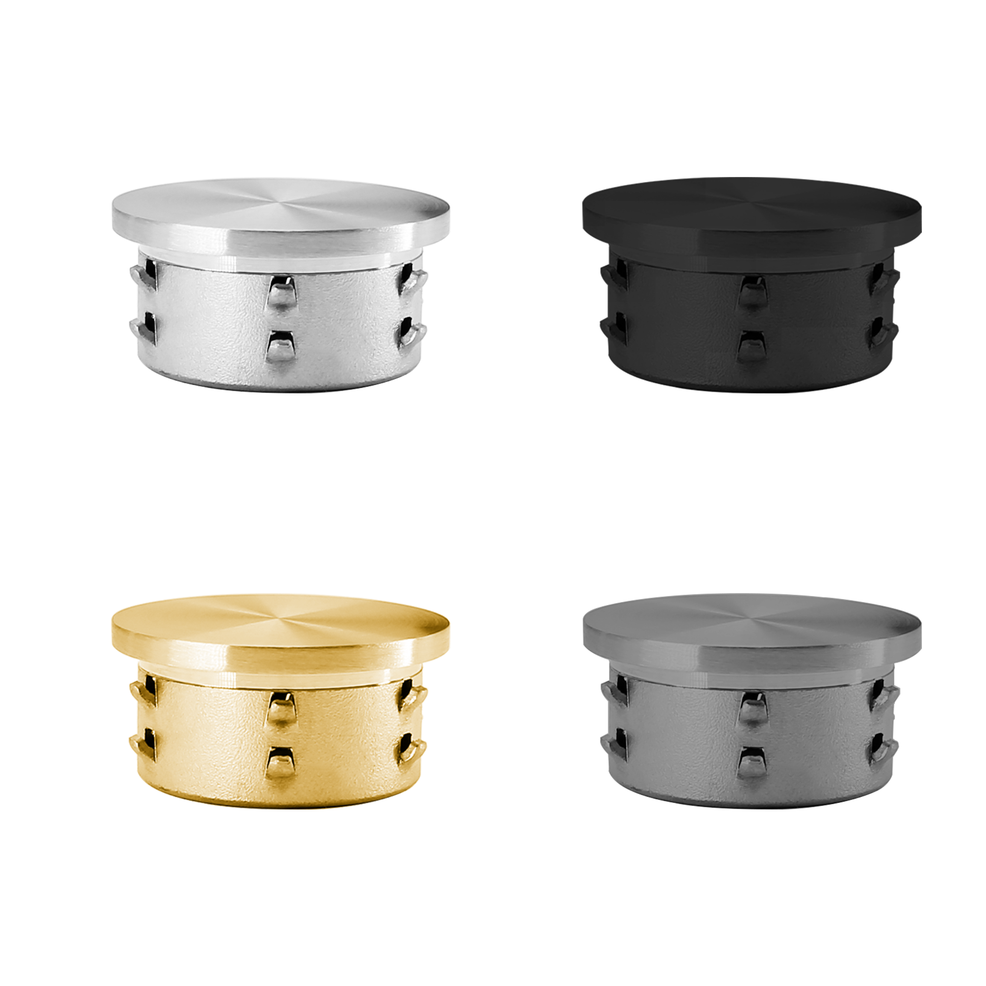 (EC-R25/38/42/50-F_) Stainless Steel Flat End Cap (Round) – Top Hardware