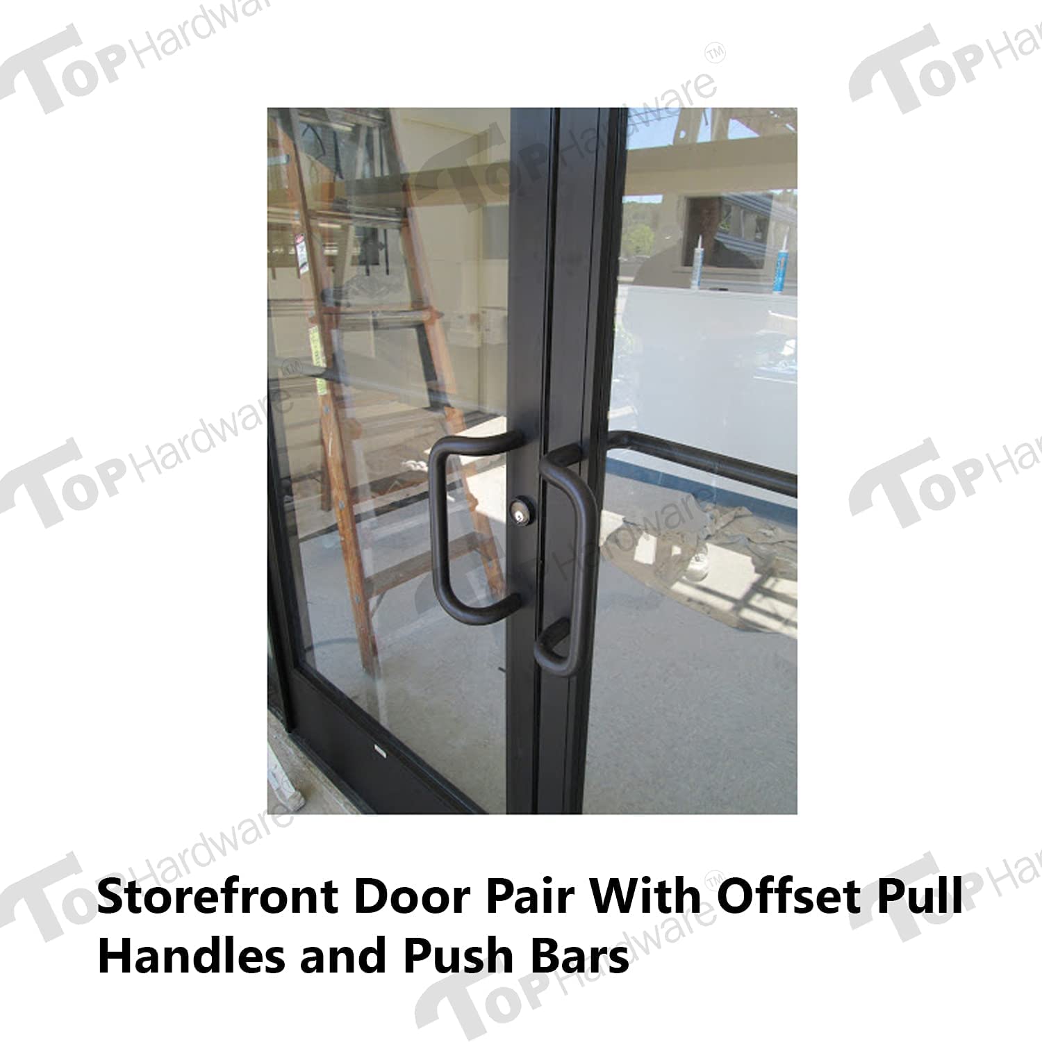 Entrance Door Solid Aluminum Round Combination Push Bar and Pull Handle ...