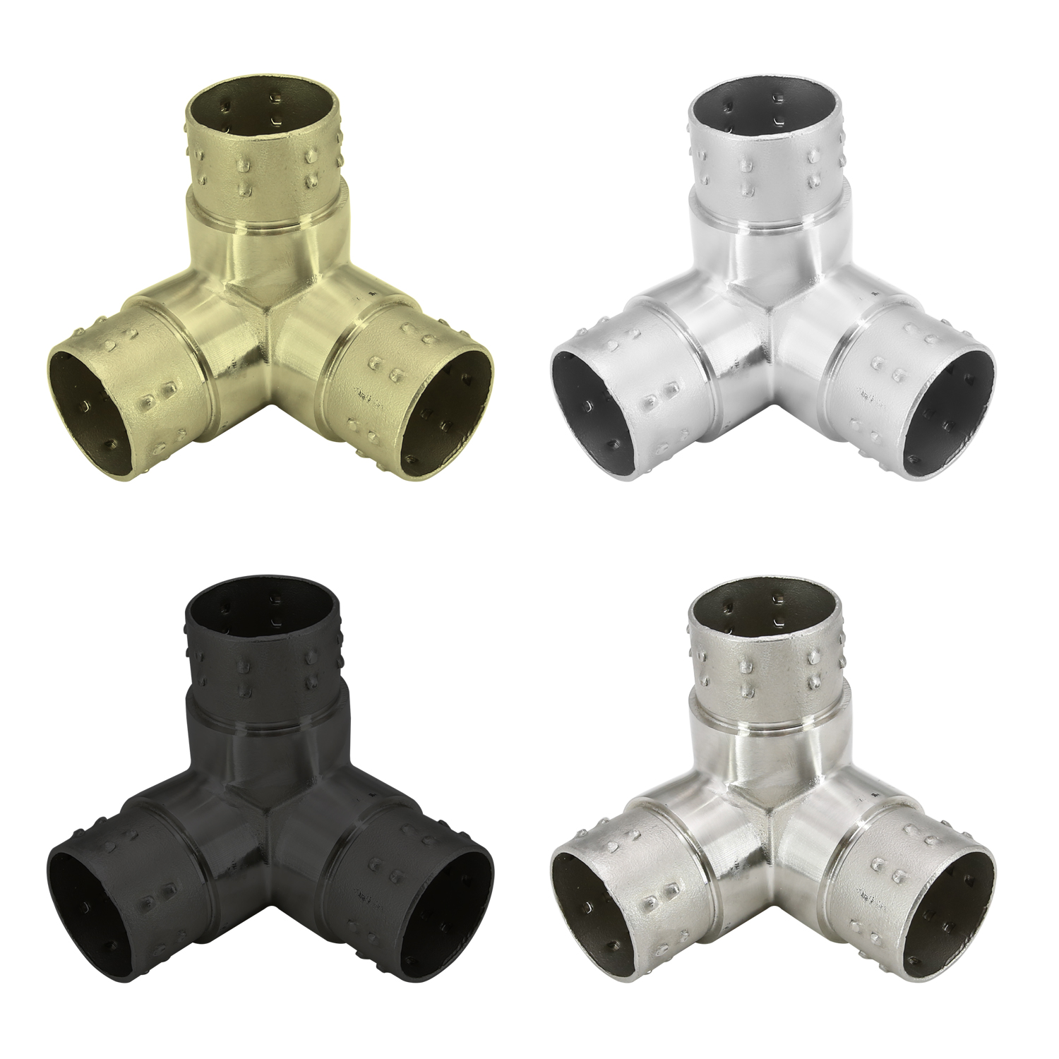 Stainless Steel 316 3-Way Structural Fitting Handrail Connector Flush ...