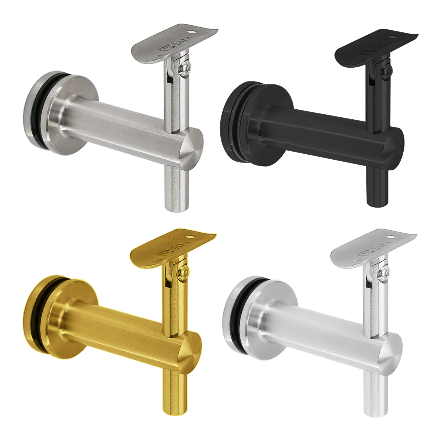 (GB-E242R_) Stainless Steel Glass Mount Adjustable Handrail Bracket for ...