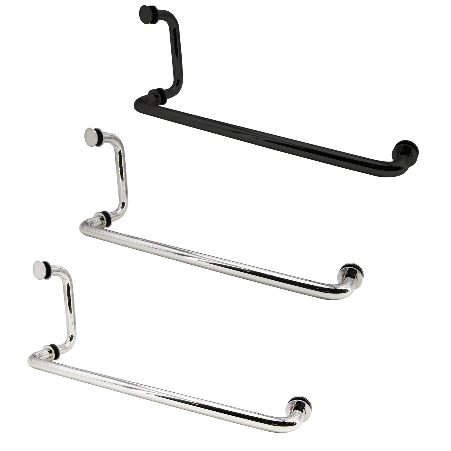 Stainless Steel Round 6″ Shower Door Pull Handle 18″ Towel Bar ...