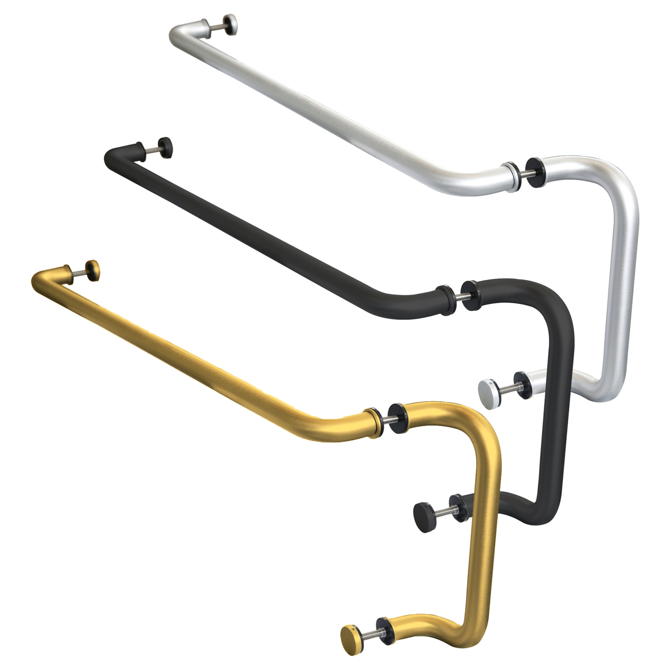 (Alum3310_ ) Entrance Door Solid Aluminum Round Combination Push Bar ...