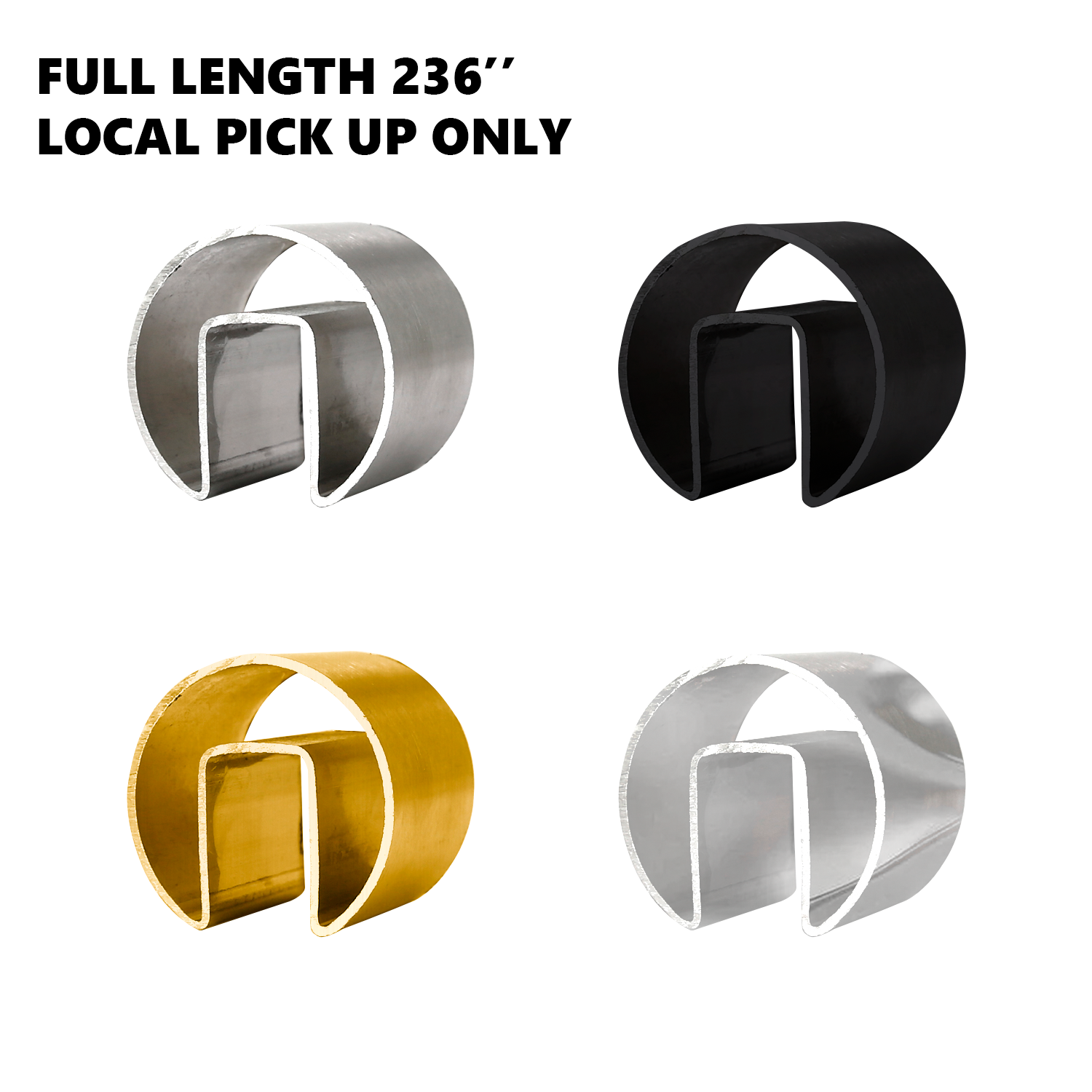 (SSTU-RD1250_) Stainless Steel Cap Rail-Round-Full Length 236”(6m ...