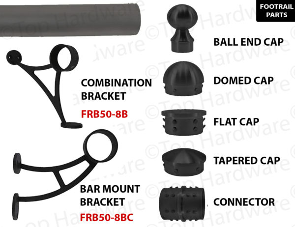 (FT-RL-2OD-B)Stainless Steel Bar Foot Rail Kit (Custom-made) – Black 2 ...