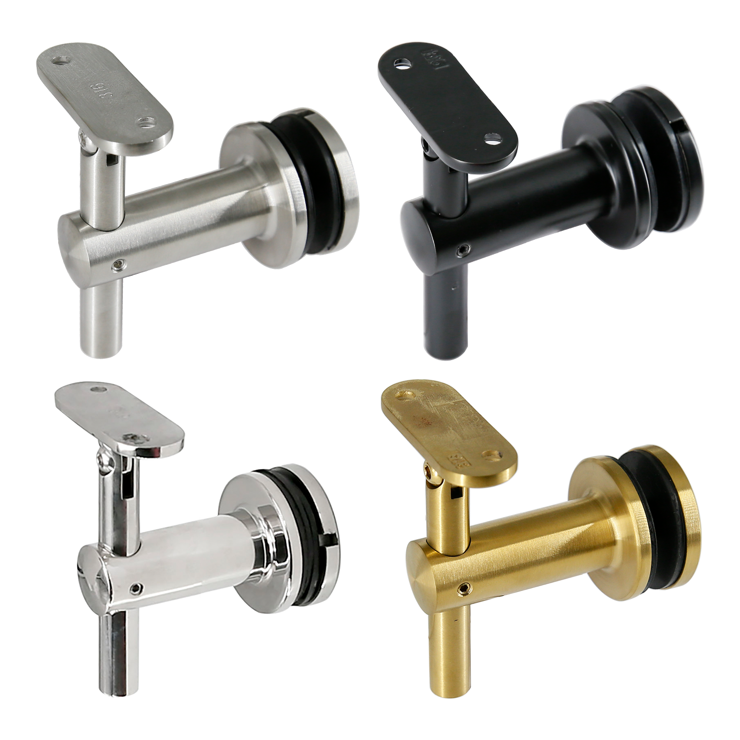 (GB-E310F_) Stainless Steel Glass Mount Adjustable Handrail Bracket for ...