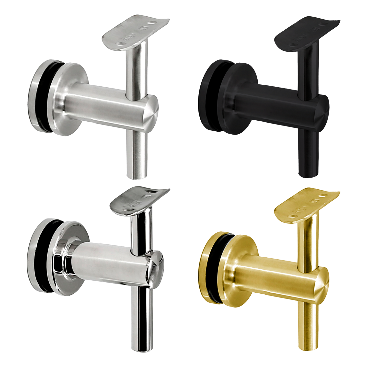 (GB-E442R_) Stainless Steel Glass Mount Handrail Bracket for 1-1/2”,1-5 ...